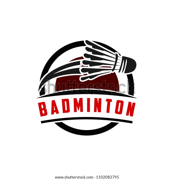 Badminton Team Design Logo Emblem Template: vector de stock (libre de ...