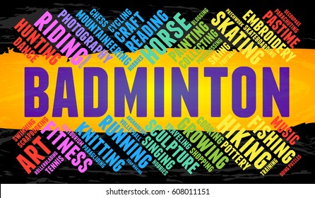 Badminton Word Cloud Multicolor Font Yellow Stock Vector (Royalty Free ...