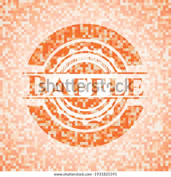 Baffle Abstract Emblem Orange Mosaic Background Stock Vector (Royalty ...
