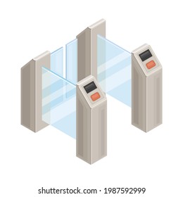 Baffle Gate Turnstile Passing Gate Oneway Stock Vector (Royalty Free ...