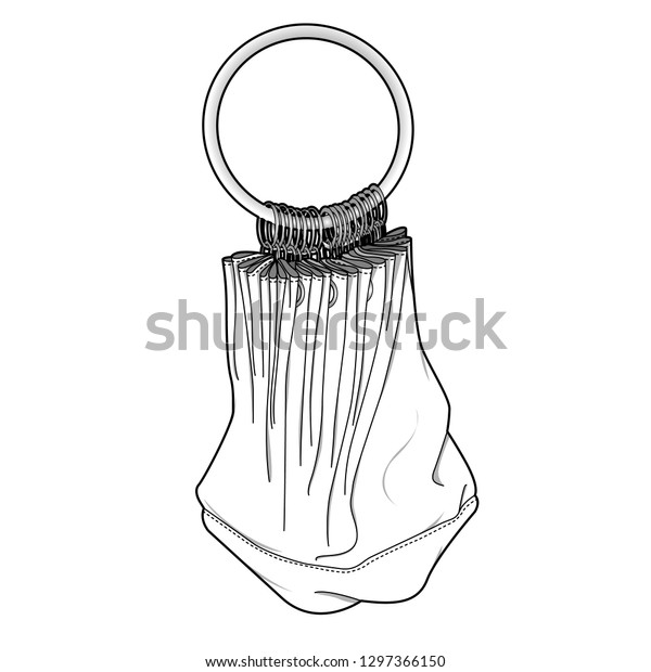 Bag Fashion Flat Technical Drawing Template Stock Vector (Royalty Free ...