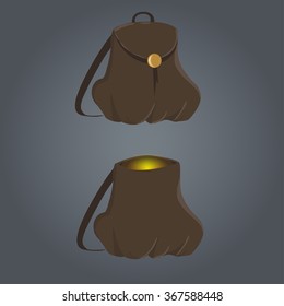 Bag Game Game Icon Leather Inventory Stock Vector (Royalty Free ...
