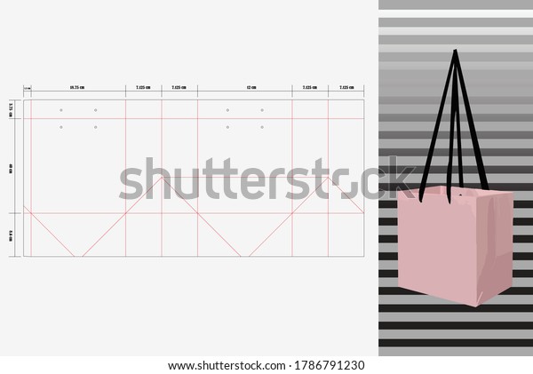Bag Paper Line Diecut Vector Stock Vector (Royalty Free) 1786791230 ...