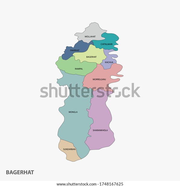 Mapa de Bangladesh del distrito de: vector de stock (libre de regalías ...