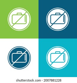 Baggage Ban Signal Flat Four Color Stock Vector (Royalty Free ...