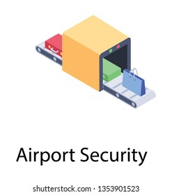 Baggage Carousel Airport Security Isometric Icon Stock Vector (Royalty ...
