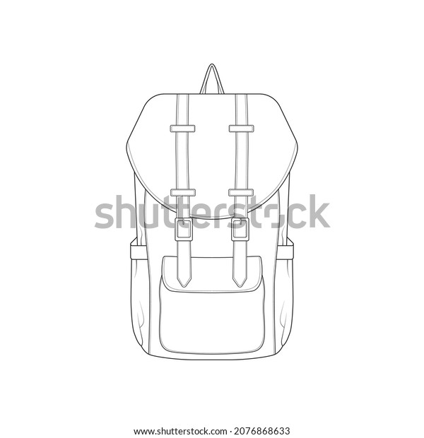 Bagpack Outline Drawing Vector Bagpack Sketch Stock Vector (Royalty ...