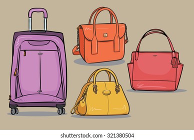 Bags Line Art Vector Stock Vector (Royalty Free) 321380504 | Shutterstock