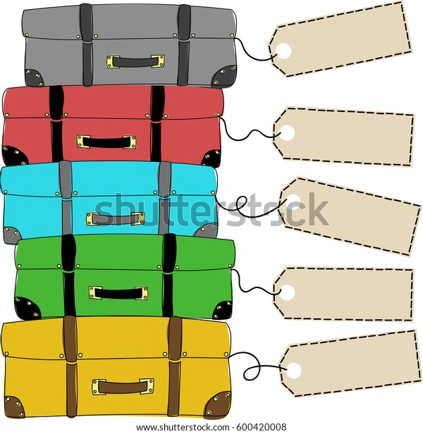 Bags Tags Vector Illustration Set Stock Vector (Royalty Free) 600420008