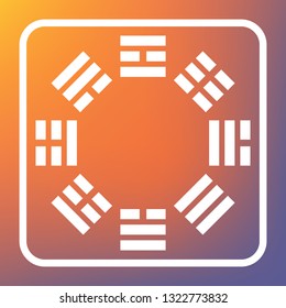 Bagua Sign Vector White Icon On Stock Vector (Royalty Free) 1322773832