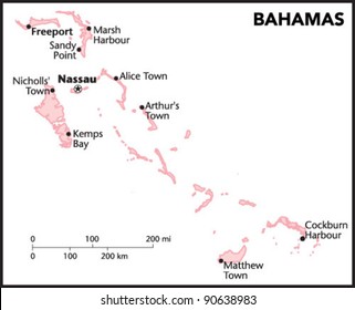 Bahamas Country Map Stock Vector (Royalty Free) 90638983 | Shutterstock