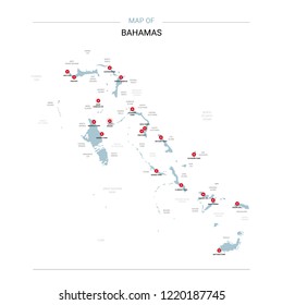Bahamas Vector Map Editable Template Regions: стоковая векторная ...