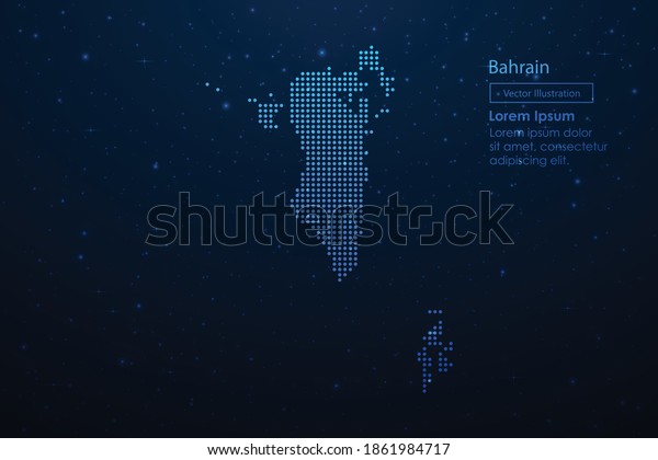 Bahrain Dotted Map Futuristic Style Glowing Stock Vector (Royalty Free ...