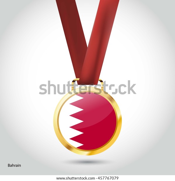 Bahrain Flag Gold Medal Vector Illustration Stock Vector (Royalty Free ...