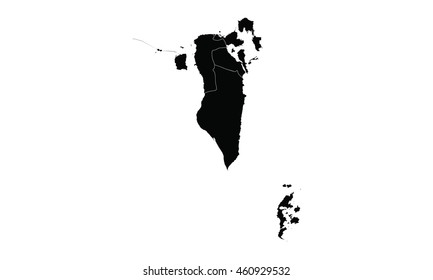 Bahrain Map Black Color Stock Vector (Royalty Free) 460929532