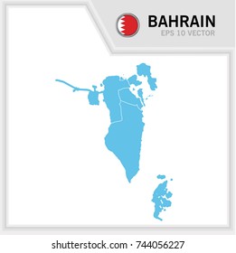 Bahrain Map Flag White Background Stock Vector (Royalty Free) 744056227 ...