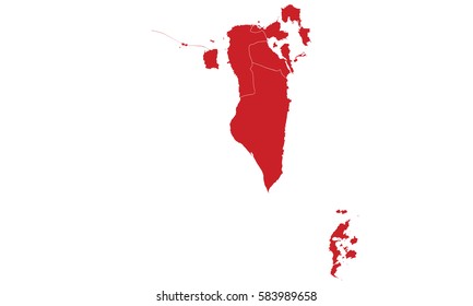 Bahrain Map Red Color Stock Vector (Royalty Free) 583989658 | Shutterstock