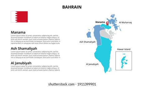 Bahrain Vector Map Infographic Template Divided Stock Vector (Royalty ...
