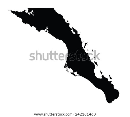 Baja California Sur Mexico Vector Map Stock Vector (Royalty Free ...