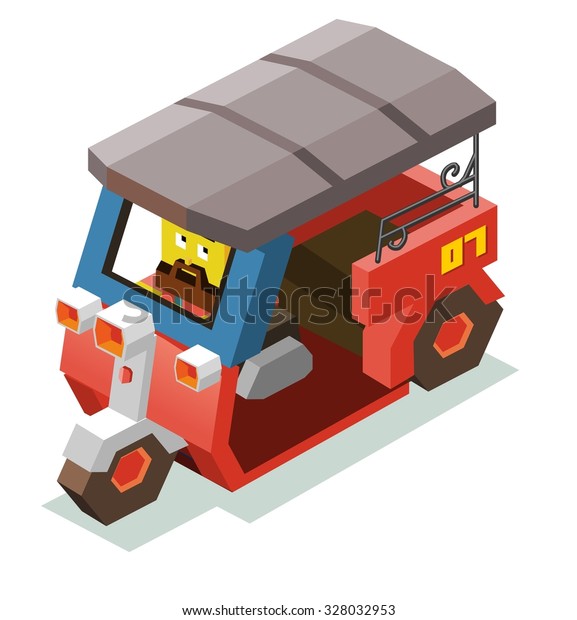 Bajaj Jakarta Isometric Vector Stock Vector (Royalty Free) 328032953 ...