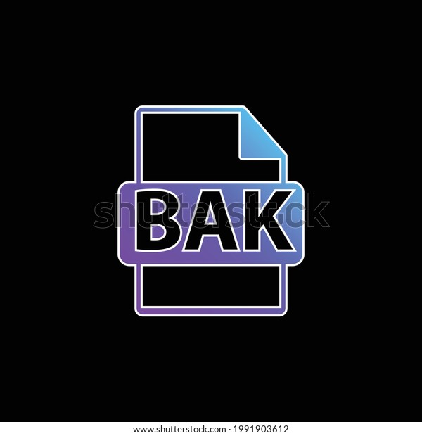 Bak File Format Symbol Blue Gradient Stock Vector (Royalty Free ...