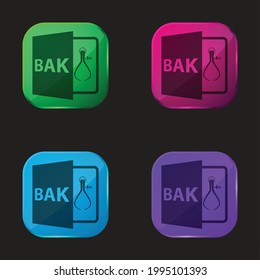 Bak File Format Symbol Four Color Stock Vector (Royalty Free ...