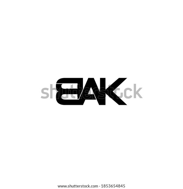 Bak Letter Original Monogram Logo Design Stock Vector (Royalty Free ...
