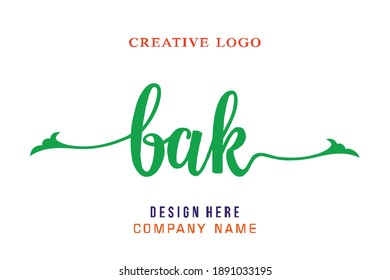 Bak Lettering Logo Simple Easy Understand Stock Vector (Royalty Free ...