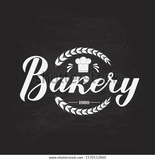 Bakery Calligraphy Hand Lettering On Chalkboard Stock Vector (Royalty ...