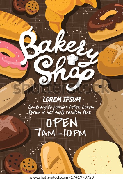 Bakery Dessert Poster Flyer Banner Pattern Stock Vector (Royalty Free ...