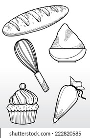 Bakery Drawing Stock Vector (Royalty Free) 222820585 | Shutterstock