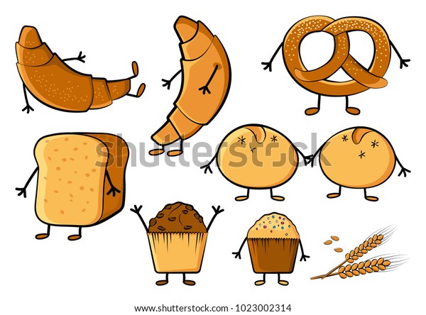 Bakery Emoji Funny Stylized Characters Vector Stock Vector (Royalty ...