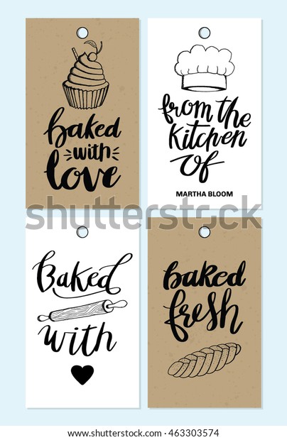 Bakery Gift Tags Collection Stock Vector (Royalty Free) 463303574
