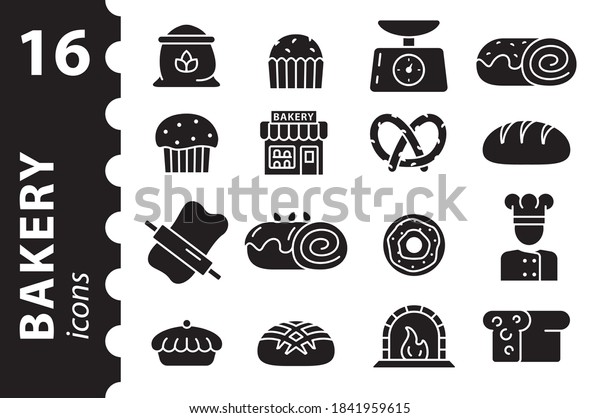 Bakery Icon Set Symbols Vector Flat Stock Vector (Royalty Free ...
