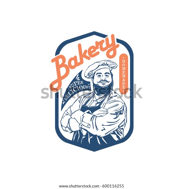 Bakery Logo Chef Man Smile Pose 스톡 벡터(로열티 프리) 600116255 | Shutterstock