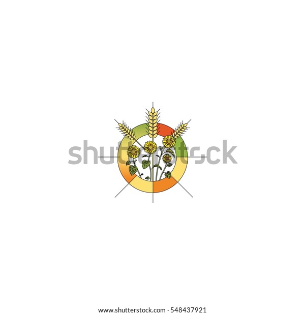 Bakery Logo Sunflowers Isolated On White Stock Vector (Royalty Free ...