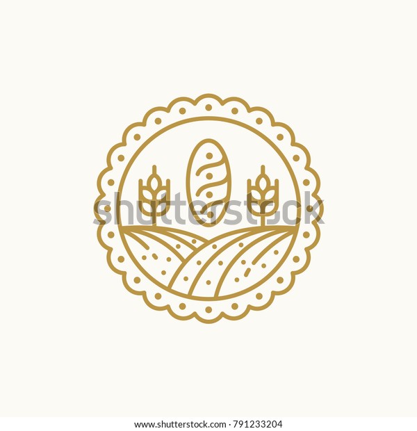 Bakery Logo Template Bakery Line Art Stock Vector (Royalty Free ...