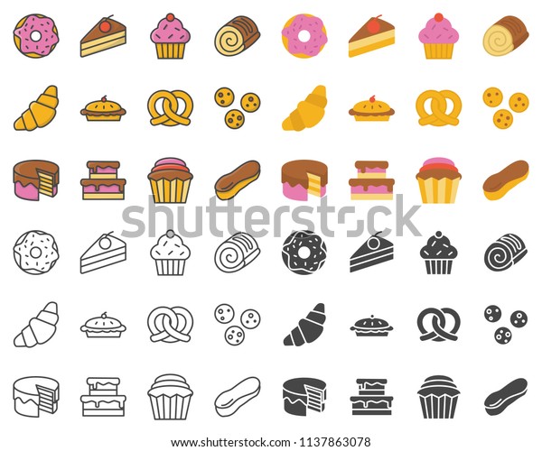 Bakery Pastry Outline Icon Stock Vector (Royalty Free) 1137863078 ...