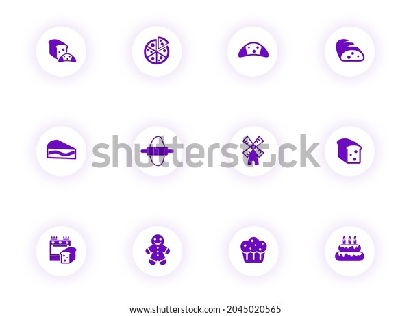 Bakery Purple Color Vector Icons On Stock Vector (Royalty Free ...
