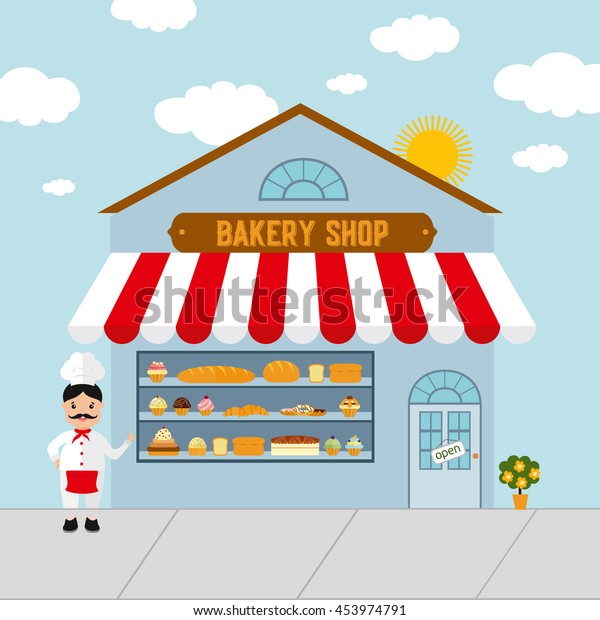 Bakery Shop Building Facade Bread Cakes Stock Vector (Royalty Free ...