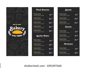 Bakery Shop Menu Card Design 库存矢量图（免版税）1092497660 | Shutterstock
