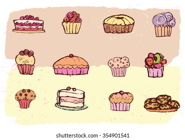 Bakery Sketch Set Stock Vector (Royalty Free) 354901541 | Shutterstock