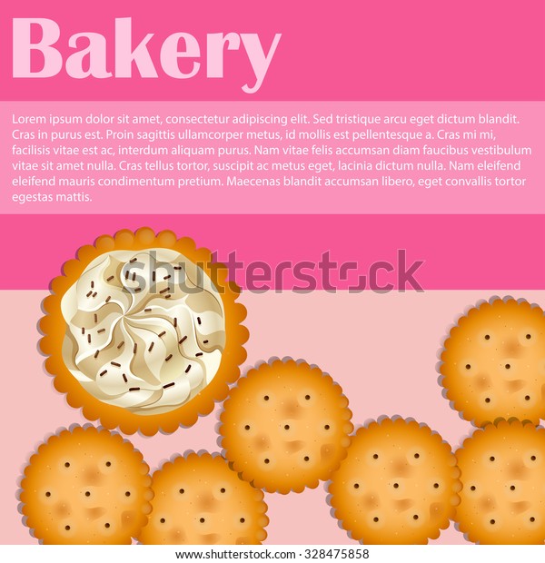 Bakery Theme Crackers Text Illustration Stock Vector (Royalty Free ...