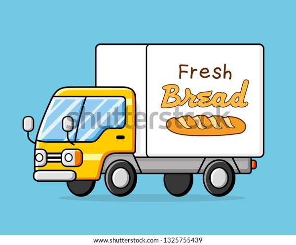 Bakery Truck Fresh Bread Delivery Stock Vector (Royalty Free) 1325755439