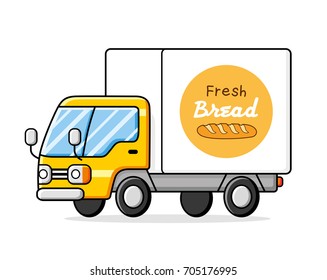 Bakery Truck Vector Isolated Fresh Bread Stock Vector (Royalty Free ...