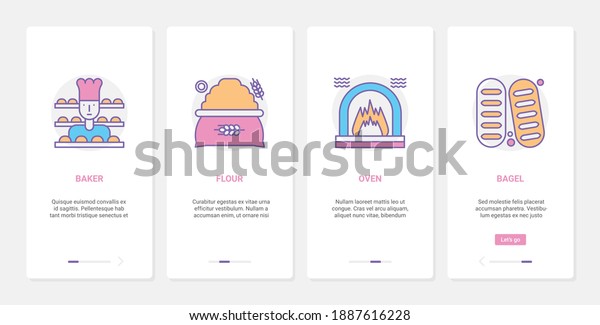 Bakery Vector Illustration Ux Ui Onboarding: เวกเตอร์สต็อก (ปลอดค่า ...