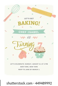Baking Birthday Invitation Card Stock Vector (Royalty Free) 449489992 ...