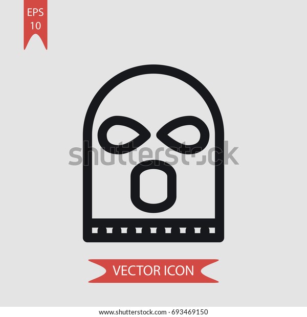 Balaclava Vector Icon Illustration Symbol Stock Vector (Royalty Free ...