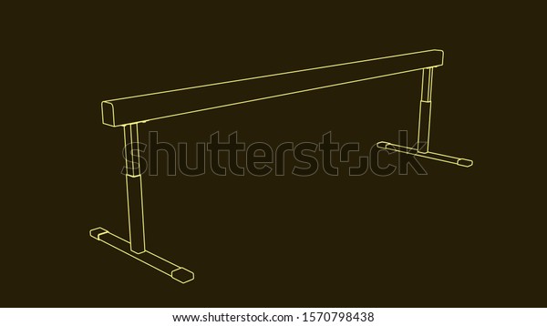 Balance Beam Vector Outline Illustration Stock Vector (Royalty Free ...