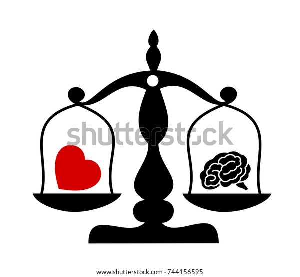 Balance Between Irrational Love Emotions Feelings Stock Vector (Royalty ...